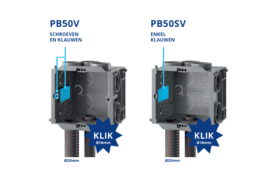 Universele inbouwdozen - PB50 - PB65 | Pipelife België